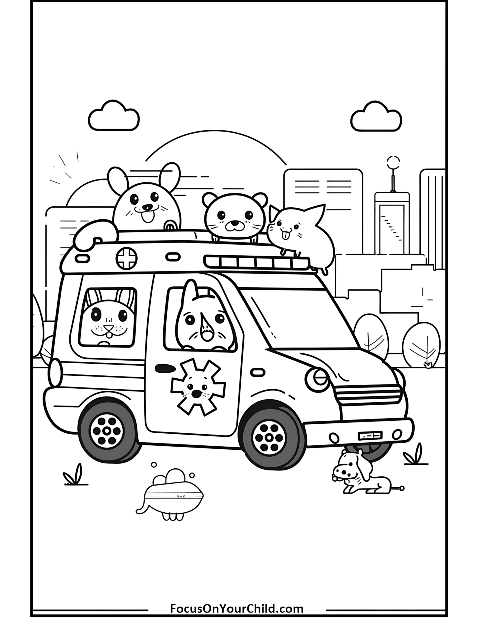 50+ Ambulance Coloring Pages (Free PDF Printables)
