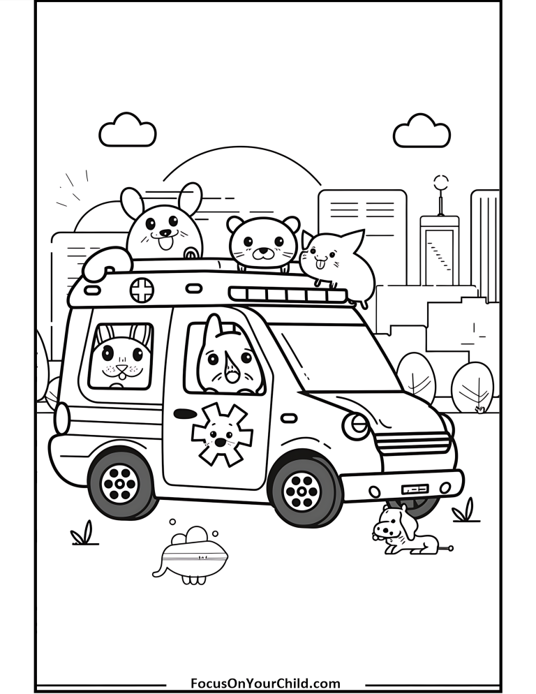 50+ Ambulance Coloring Pages (Free PDF Printables)
