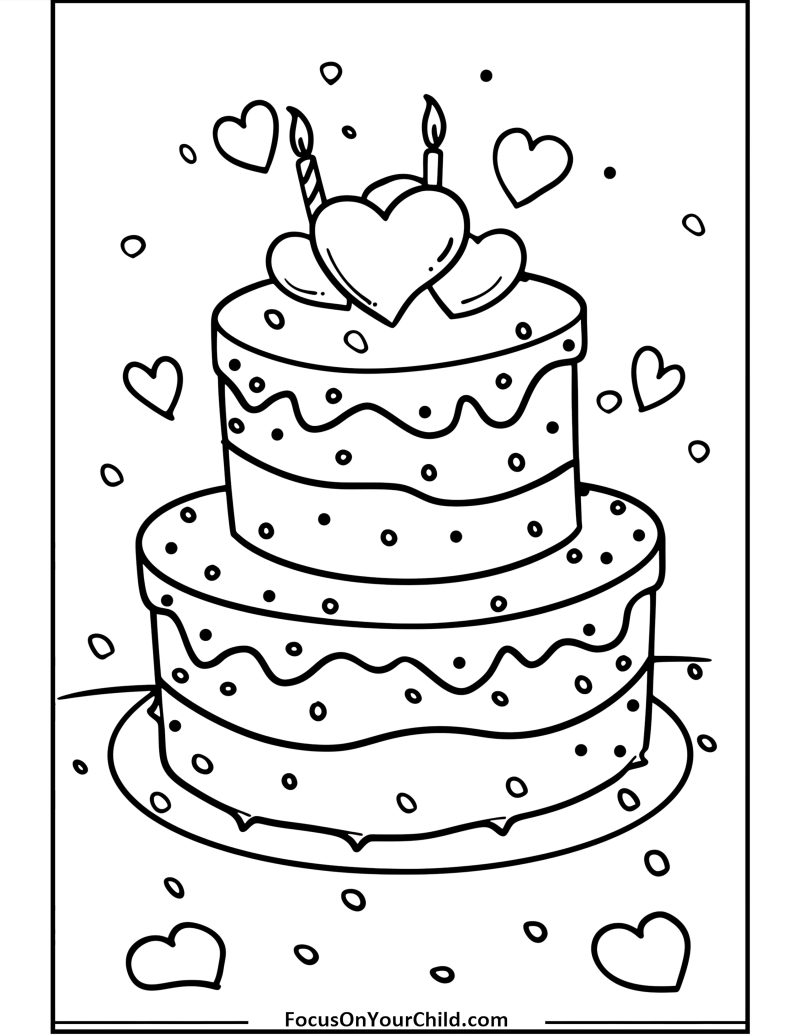 50+ Cake Coloring Pages (Free PDF Printables)