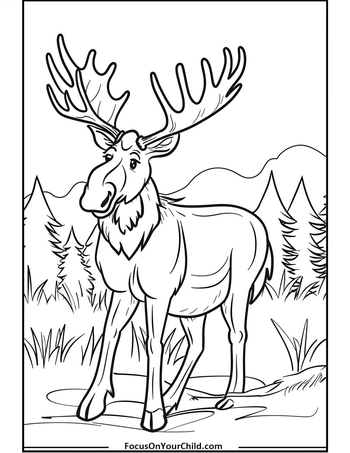 50+ Moose Coloring Pages (Free PDF Printables)