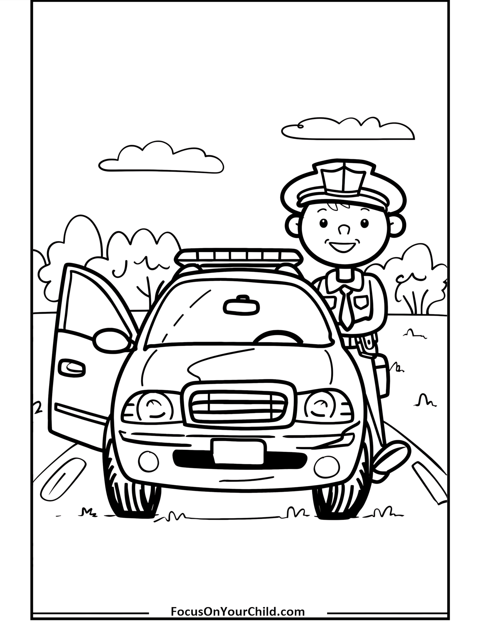 50+ Police Car Coloring Pages (Free PDF Printables)