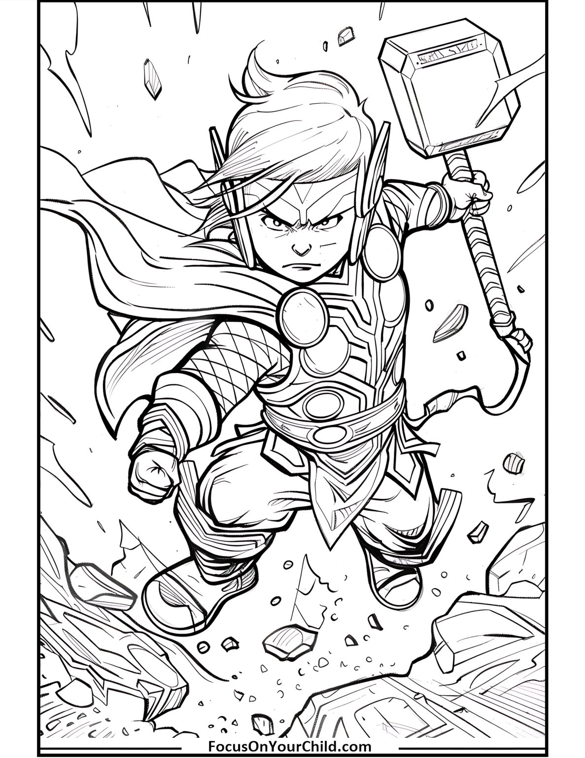 50+ Thor Coloring Pages (Free PDF Printables)