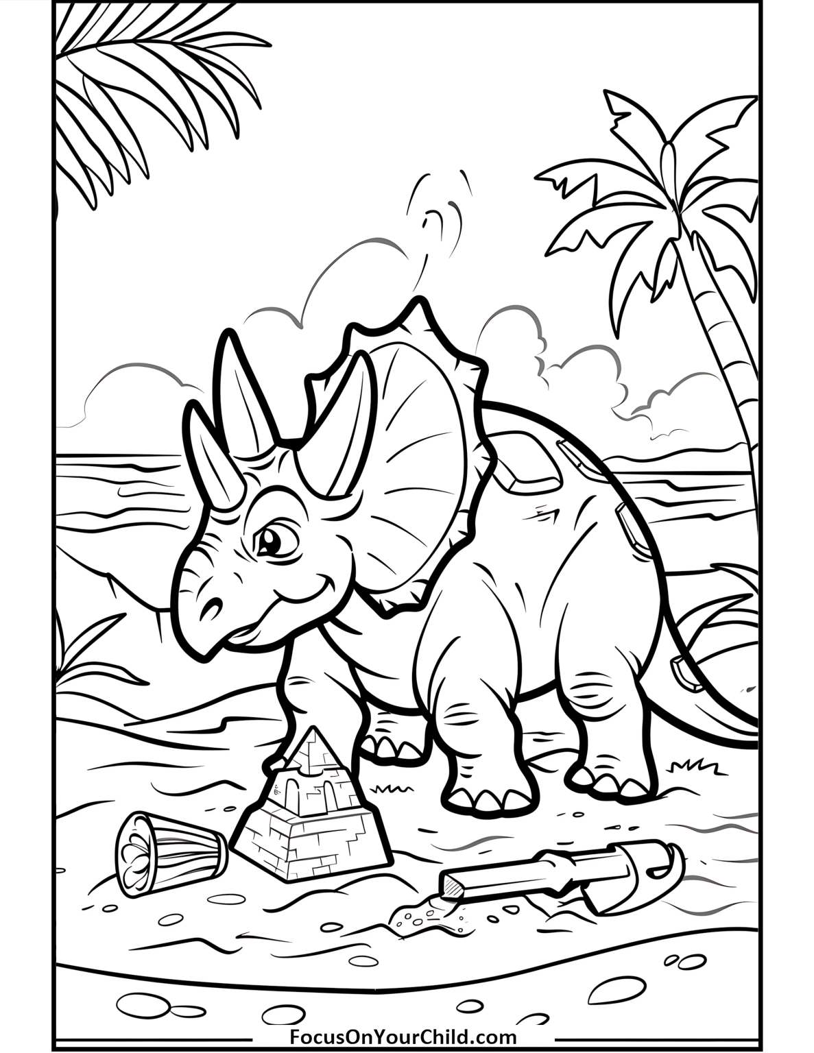 50+ Triceratops Coloring Pages (Free PDF Printables)