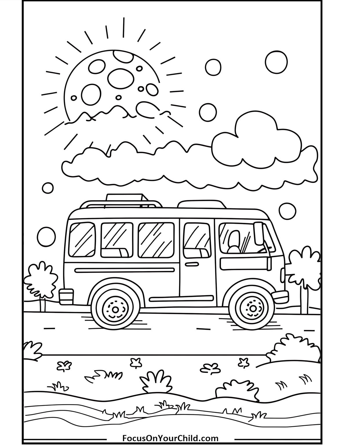 50+ Bus Coloring Pages (Free PDF Printables)