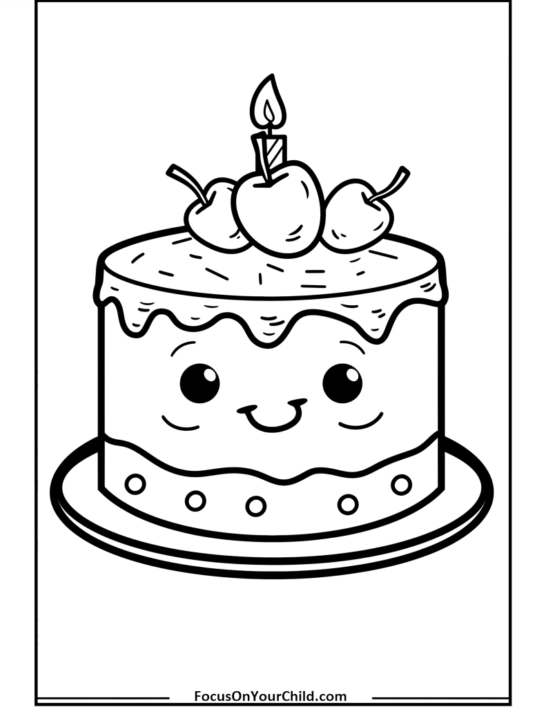 50+ Cake Coloring Pages (Free PDF Printables)