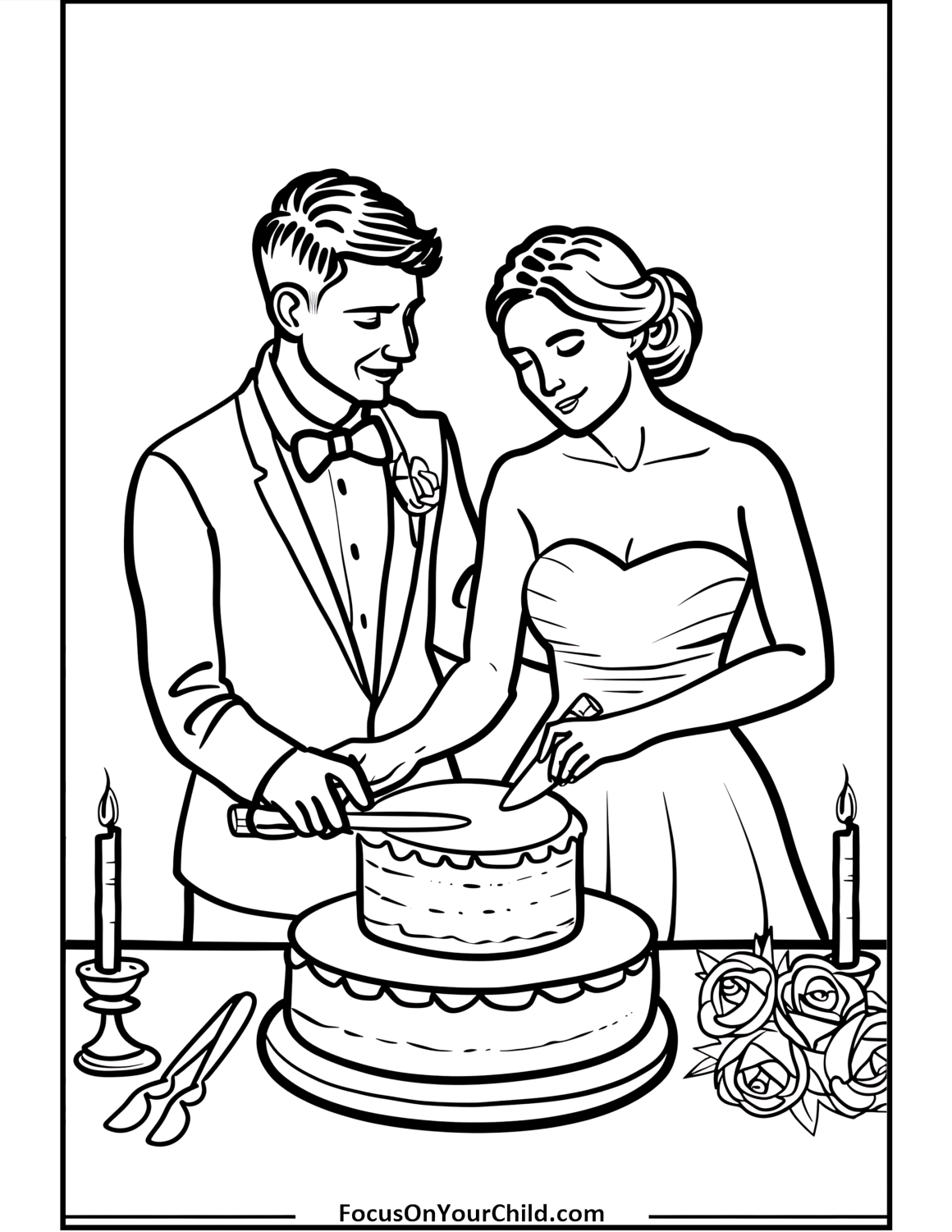 50+ Wedding Coloring Pages (Free PDF Printables)