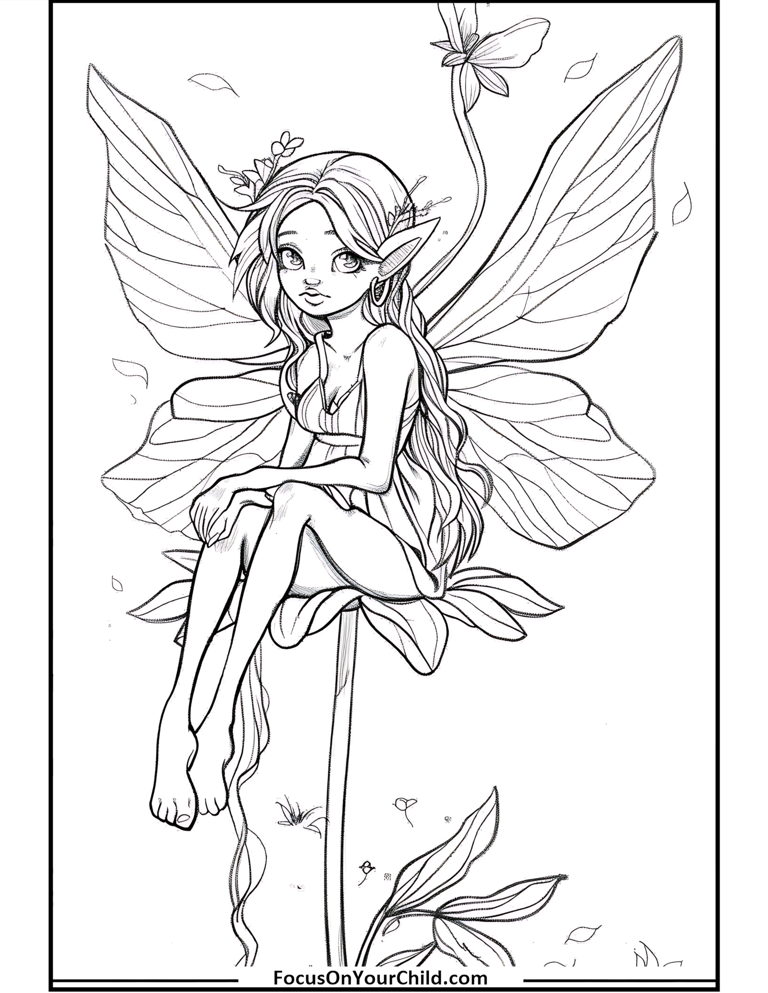 50+ Fairy Coloring Pages (Free PDF Printables)