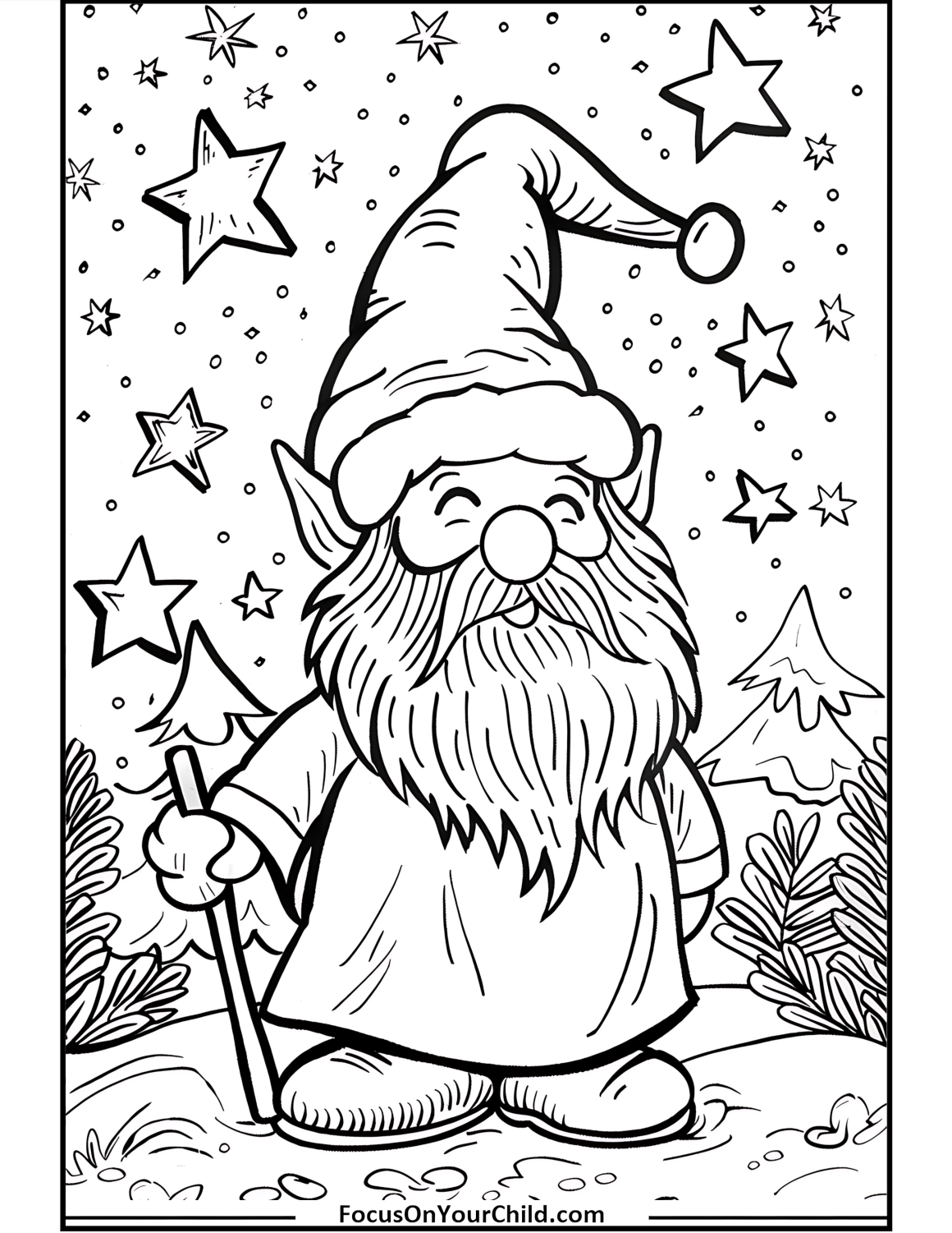 50+ Gnome Coloring Pages (Free PDF Printables)