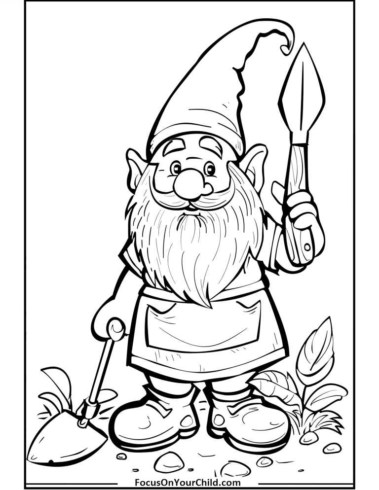 50+ Gnome Coloring Pages (Free PDF Printables)