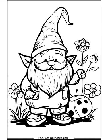 50+ Gnome Coloring Pages (Free PDF Printables)