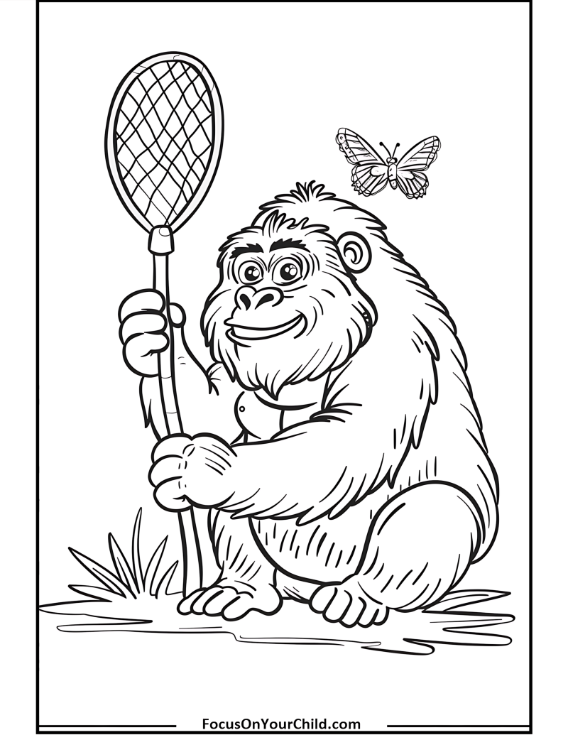 50+ Gorilla Coloring Pages (Free PDF Printables)