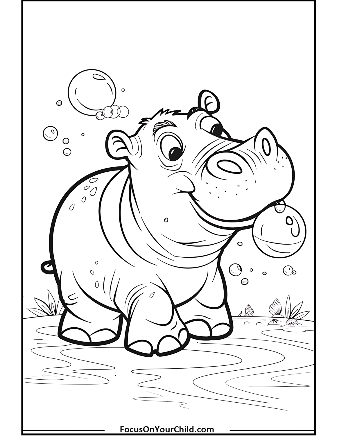 50+ Hippo Coloring Pages (Free PDF Printables)