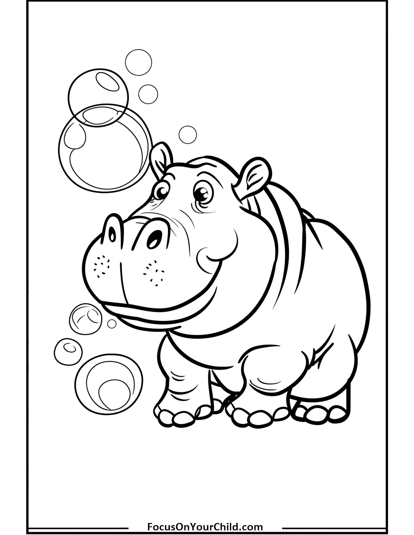 50+ Hippo Coloring Pages (Free PDF Printables)