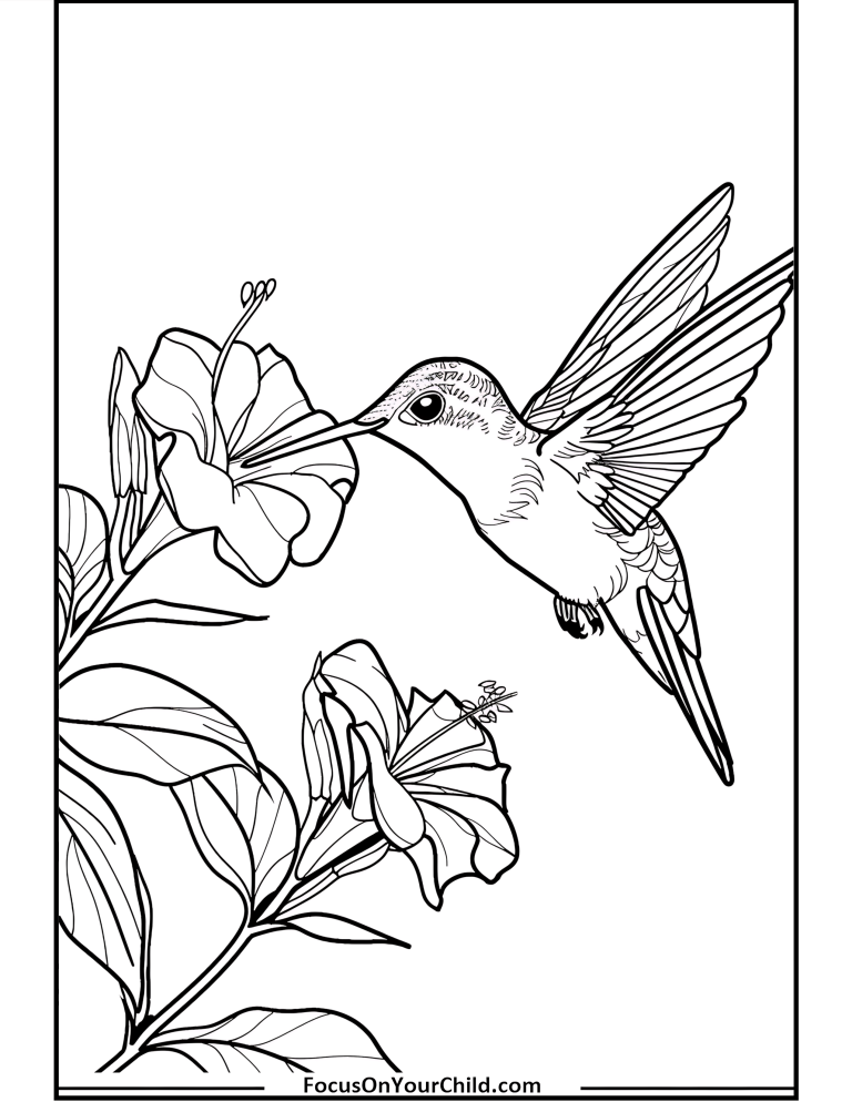 50+ Hummingbird Coloring Pages (Free PDF Printables)