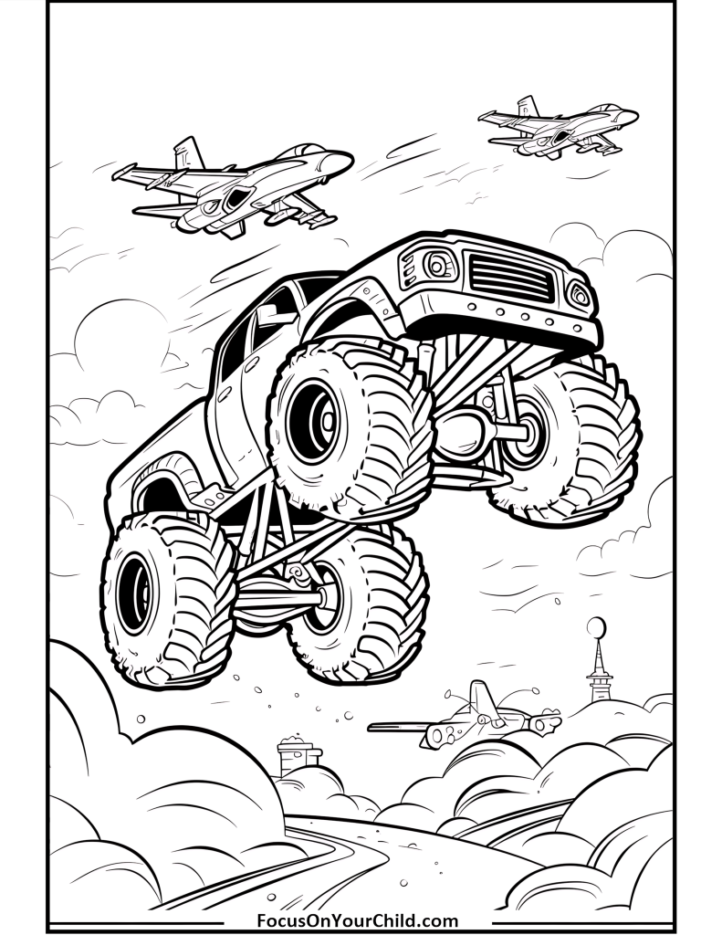 50+ Monster Truck Coloring Pages (Free PDF Printables)