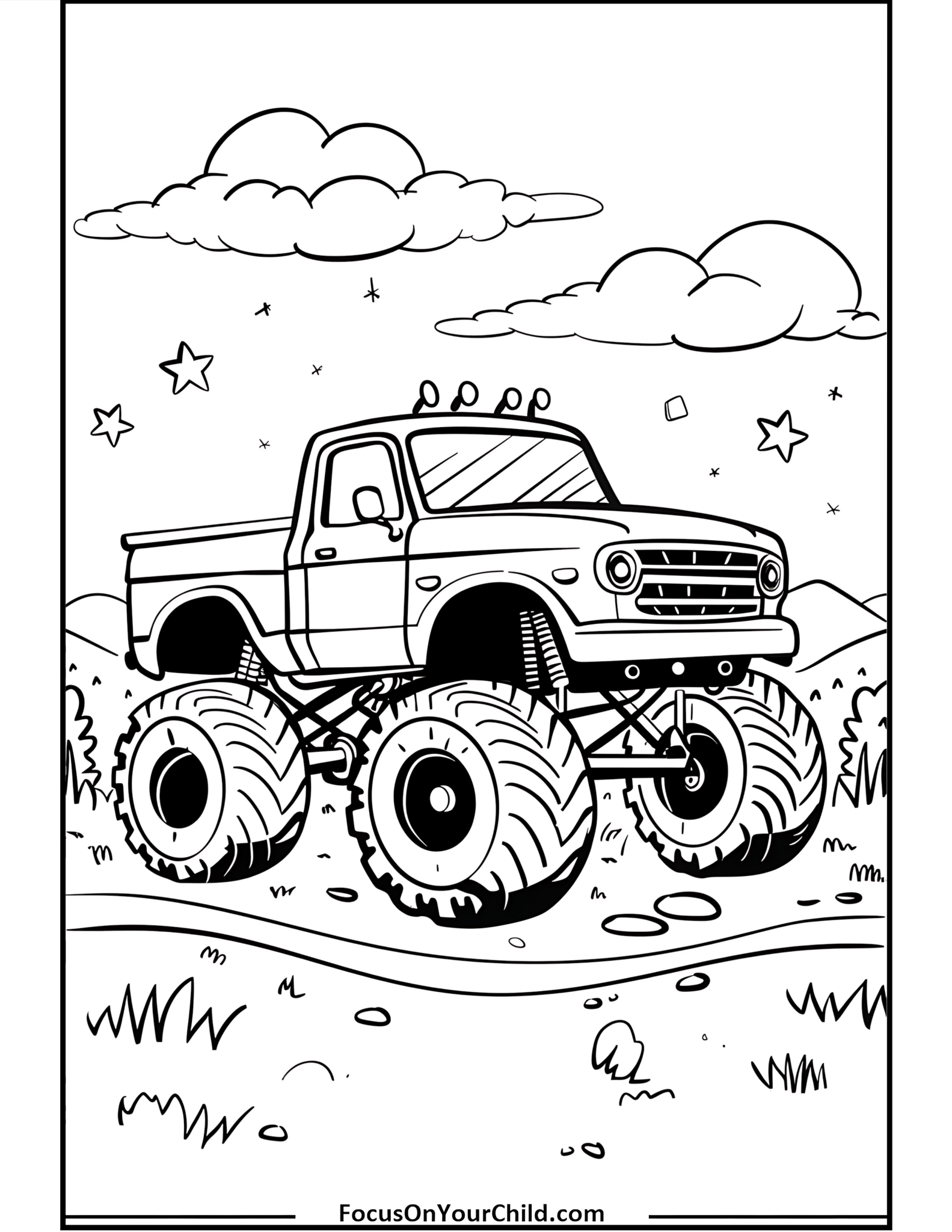 50+ Monster Truck Coloring Pages (Free PDF Printables)