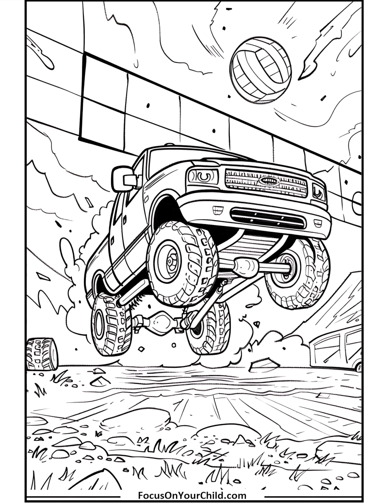 50+ Monster Truck Coloring Pages (Free PDF Printables)