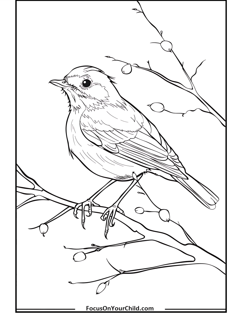 50+ Robin Coloring Pages (Free PDF Printables)