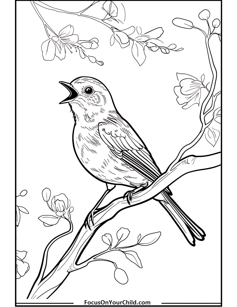 50+ Robin Coloring Pages (Free PDF Printables)