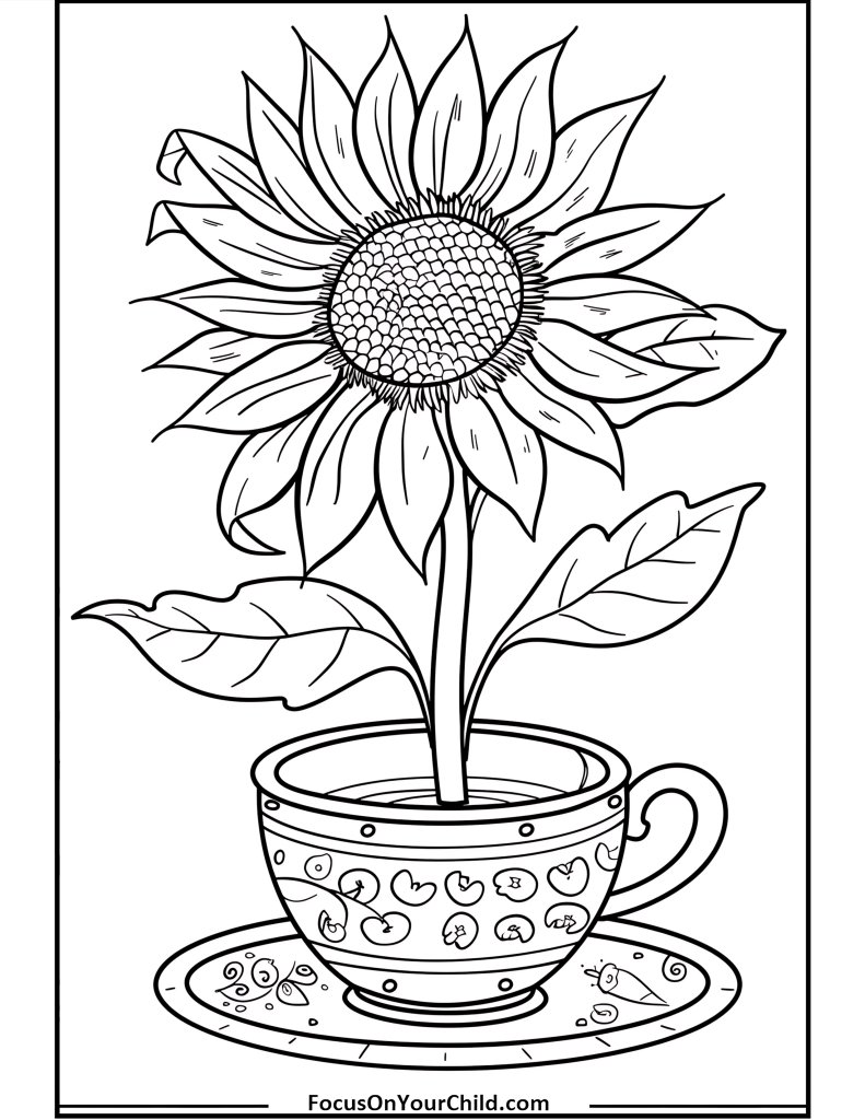 50+ Sunflower Coloring Pages (Free PDF Printables)