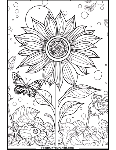 50+ Sunflower Coloring Pages (Free PDF Printables)
