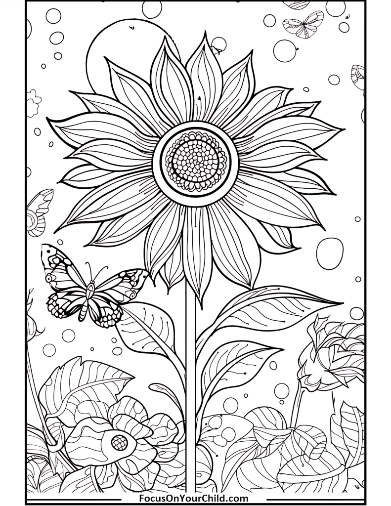 50+ Sunflower Coloring Pages (Free PDF Printables)