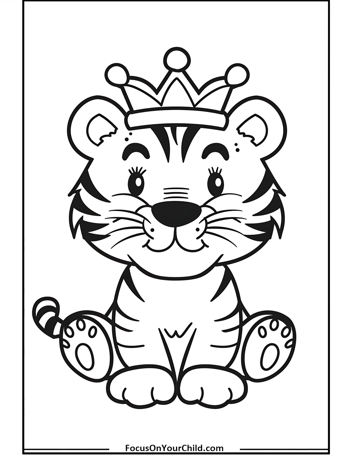 Adorable Tiger Coloring Pages for Kids