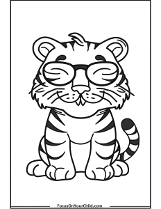 Adorable Tiger Coloring Pages for Kids