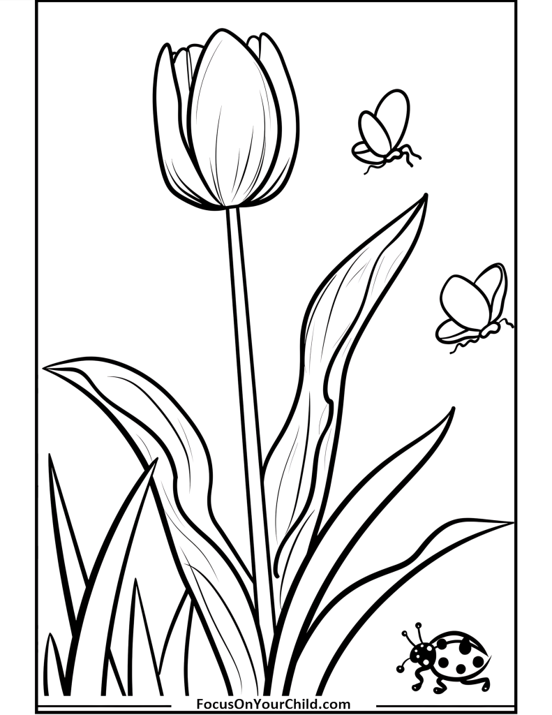 50+ Tulip Coloring Pages (Free PDF Printables)