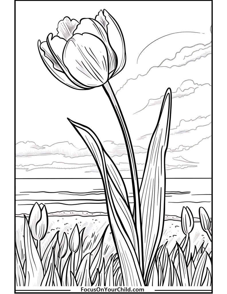 50+ Tulip Coloring Pages (Free PDF Printables)