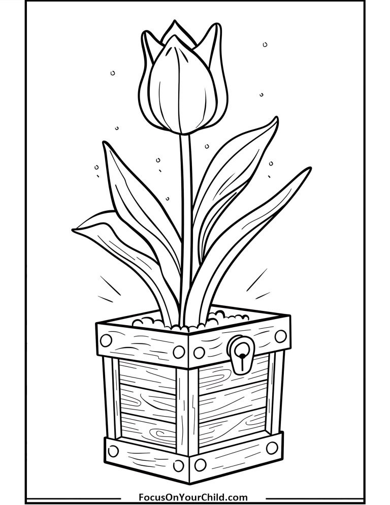 50+ Tulip Coloring Pages (Free PDF Printables)