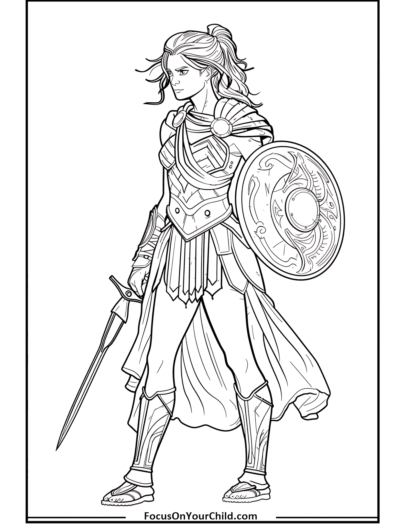 50+ Warrior Woman Coloring Pages (Free PDF Printables)