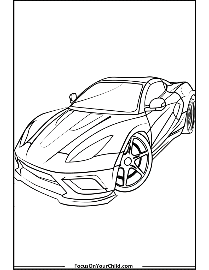 50+ Sports Car Coloring Pages (Free PDF Printables)