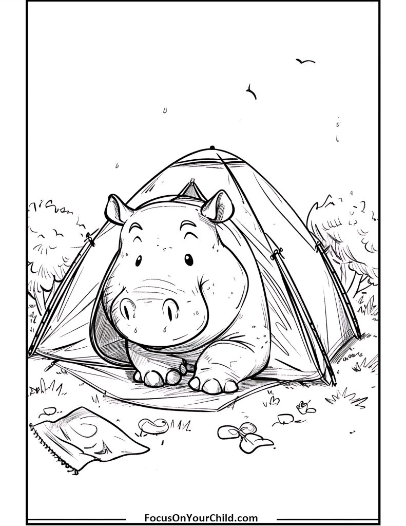50+ Hippo Coloring Pages (Free PDF Printables)