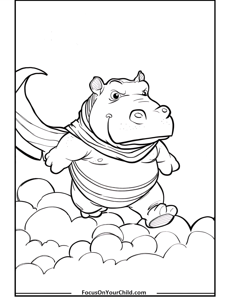 50+ Hippo Coloring Pages (Free PDF Printables)