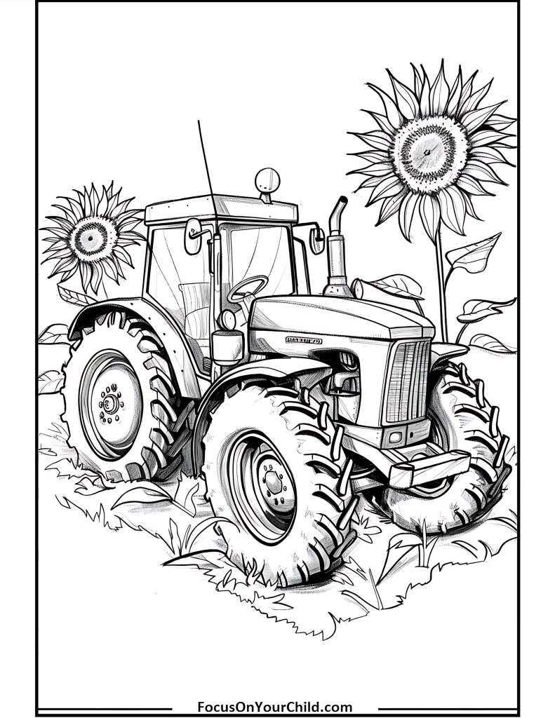 Creative Tractor Coloring Pages for Kids