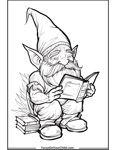 50+ Gnome Coloring Pages (Free PDF Printables)