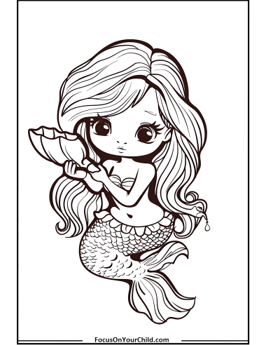 50+ Mermaid Coloring Pages (Free PDF Printables)