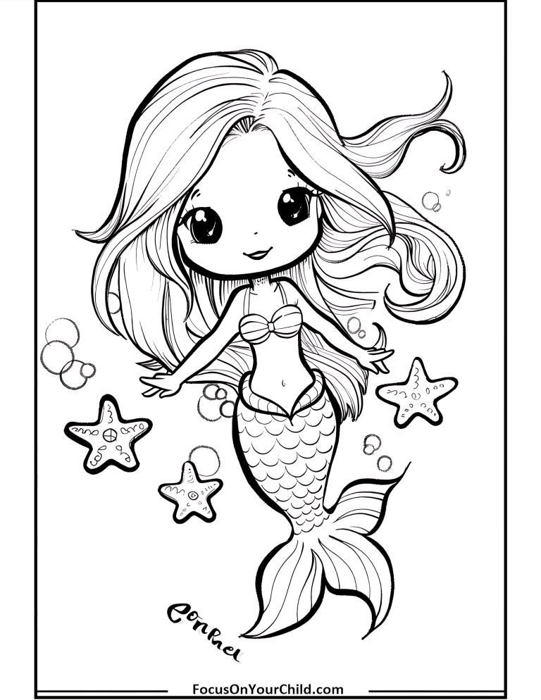 50+ Mermaid Coloring Pages (Free PDF Printables)