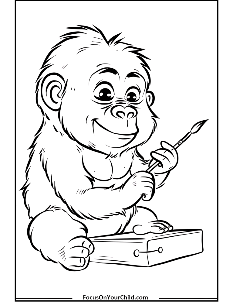 50+ Gorilla Coloring Pages (Free PDF Printables)