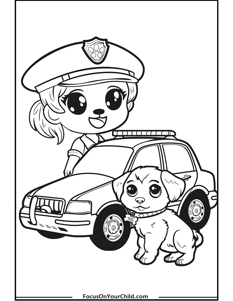 50+ Police Car Coloring Pages (Free PDF Printables)