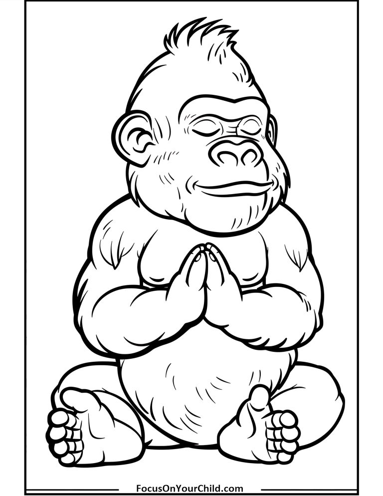 50+ Gorilla Coloring Pages (Free PDF Printables)