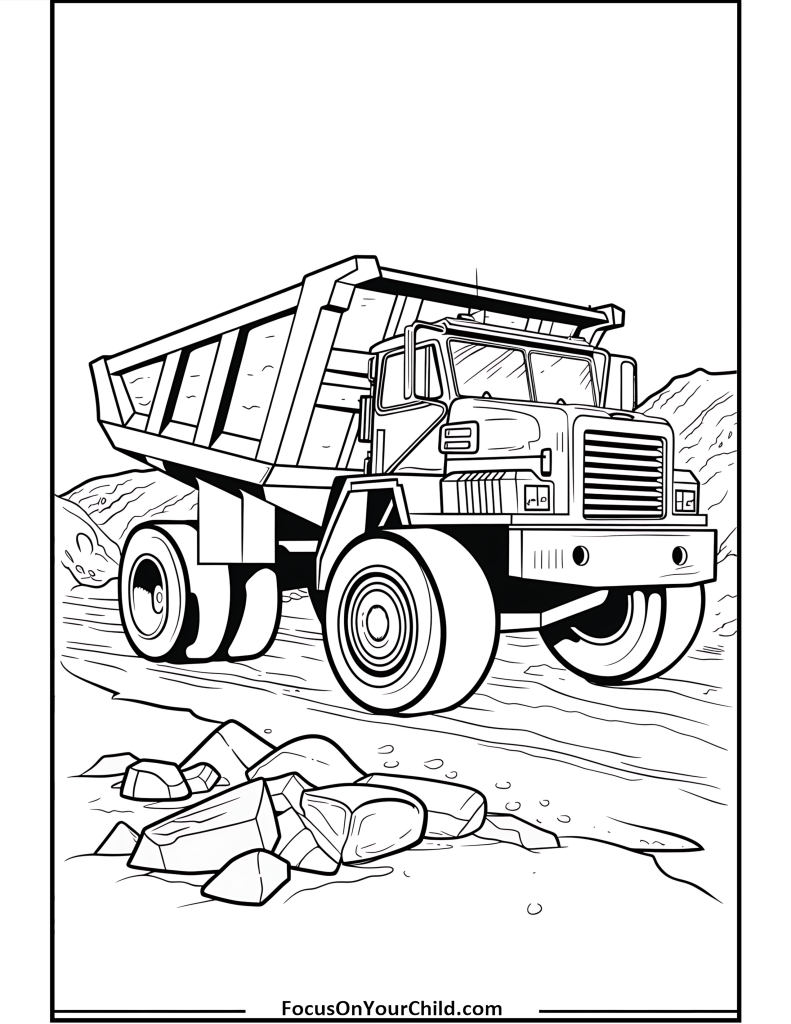 50+ Dump Truck Coloring Pages (Free PDF Printables)