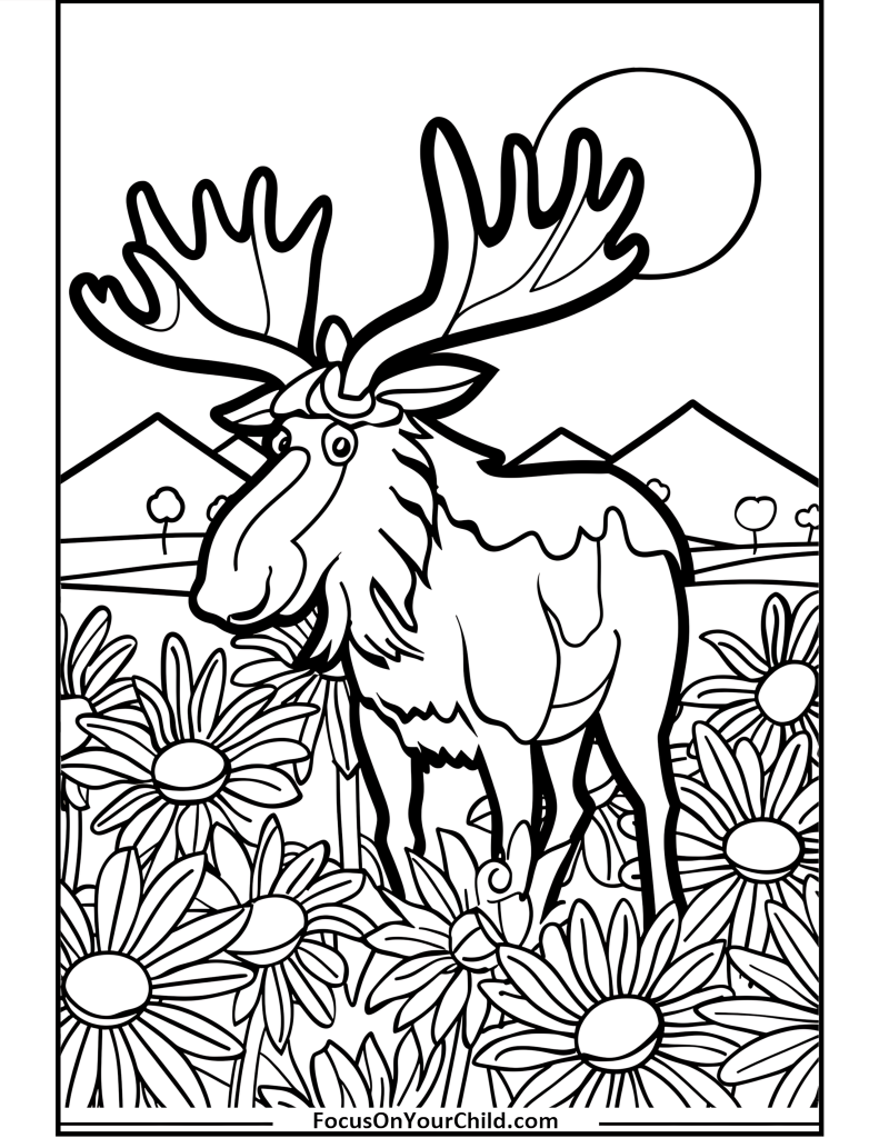 50+ Moose Coloring Pages (Free PDF Printables)