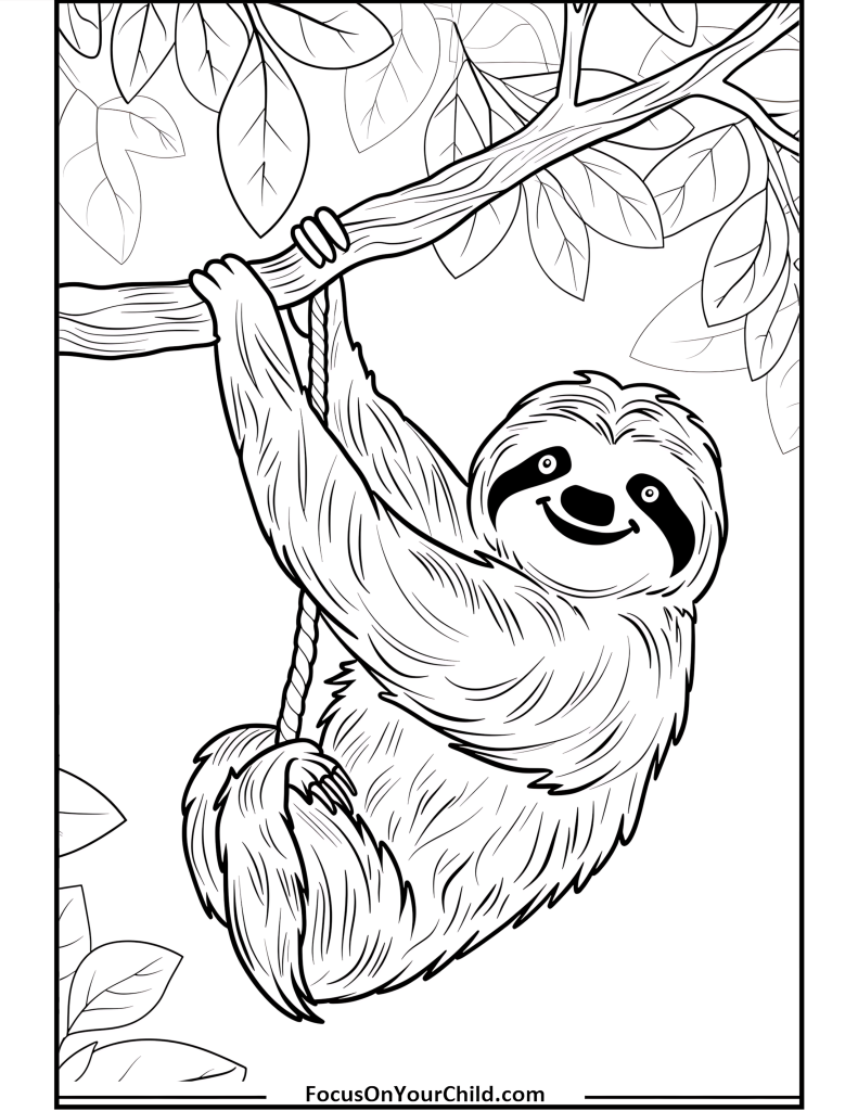 50+ Sloth Coloring Pages (Free PDF Printables)