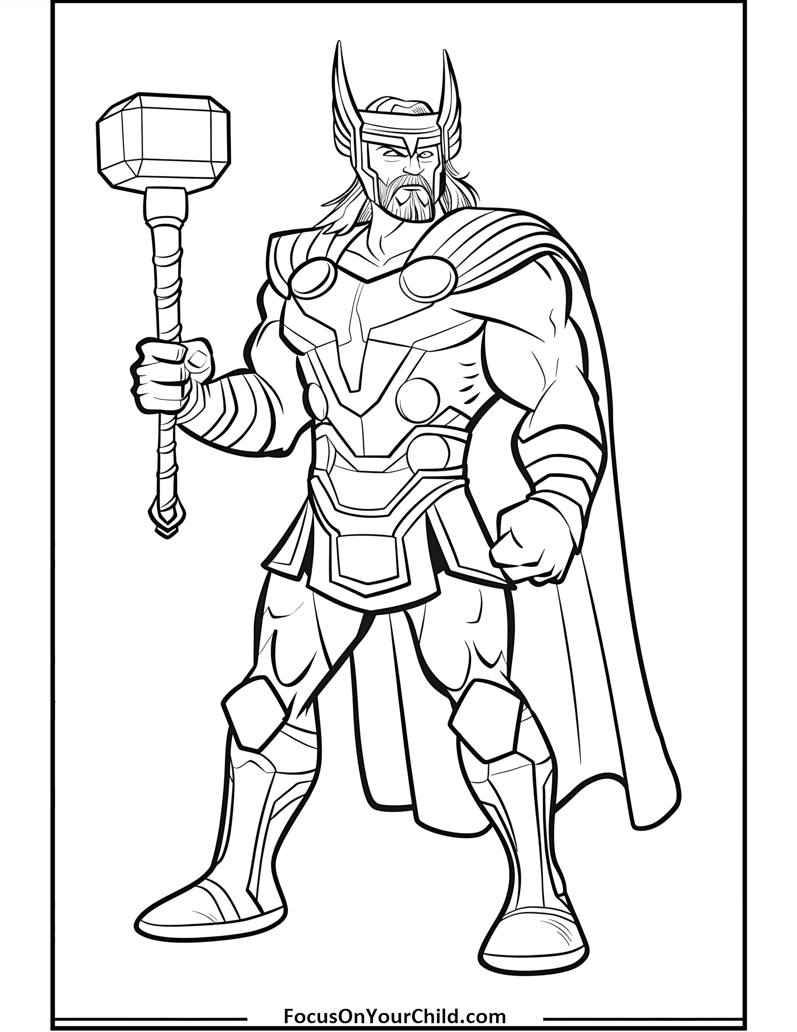 50+ Thor Coloring Pages (Free PDF Printables)