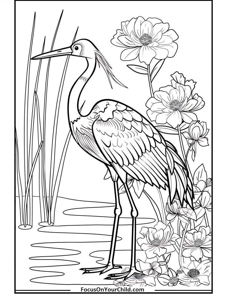 50+ Crane Coloring Pages (Free PDF Printables)