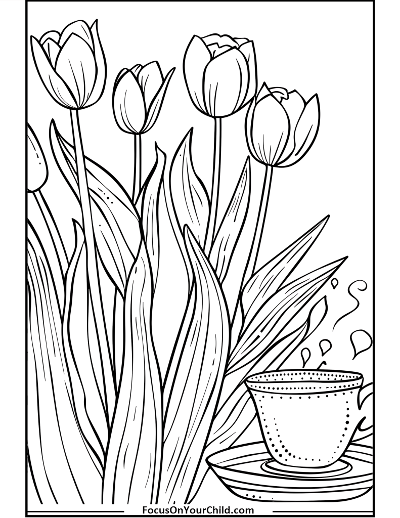 50+ Tulip Coloring Pages (Free PDF Printables)